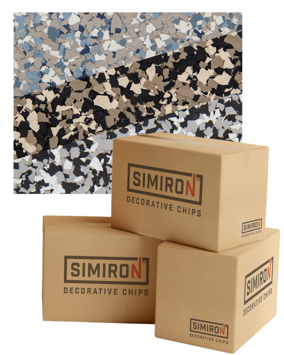 Decorative Chips Floor – 1/4" Vinyl Chips, 40 lb Boxes – Duval Paint